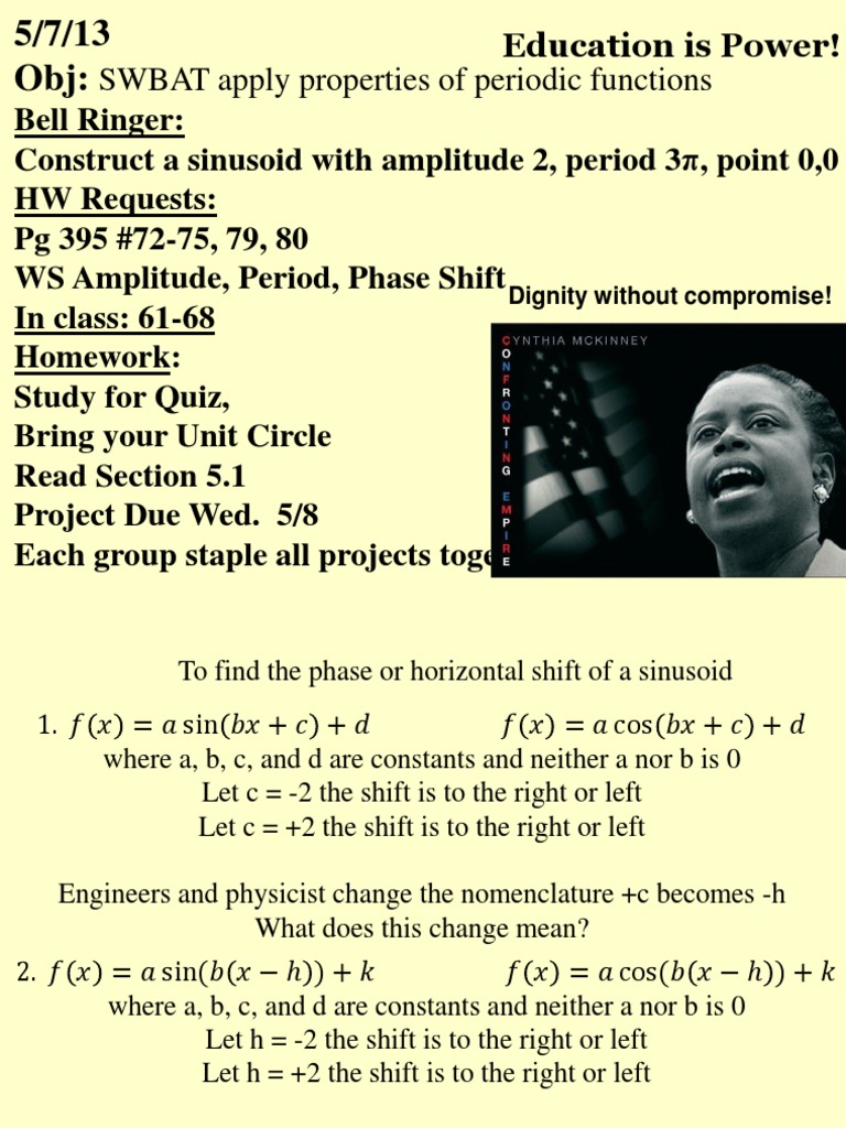 Precalculus 5-7-13 Periodic Functions Used | PDF | Trigonometric ...