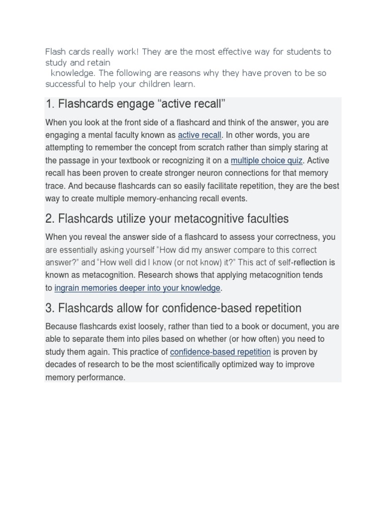 Flash Cards Really Work | PDF