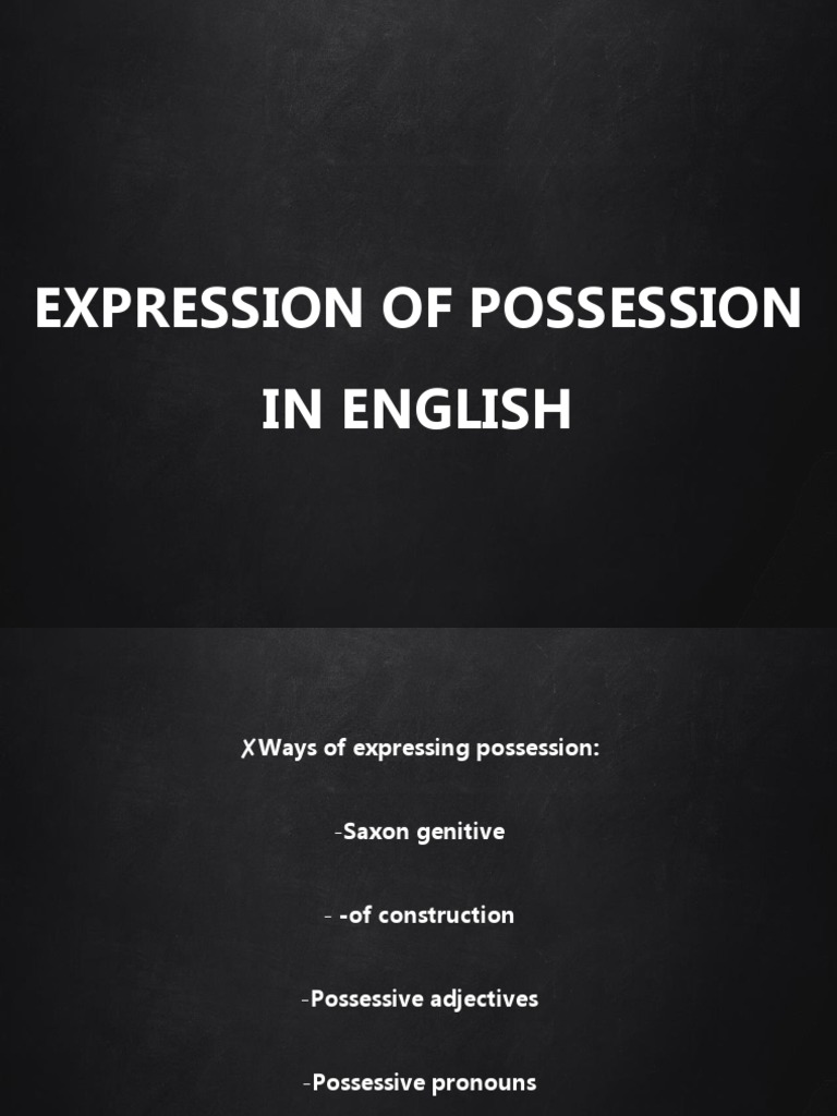 Expressing Possession in English | PDF | Noun | Syntax