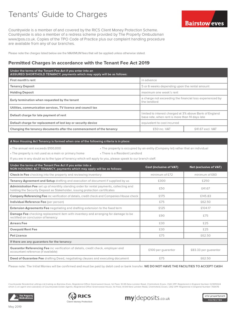 Tenants' Guide To Charges: Permitted Charges in Accordance With The ...
