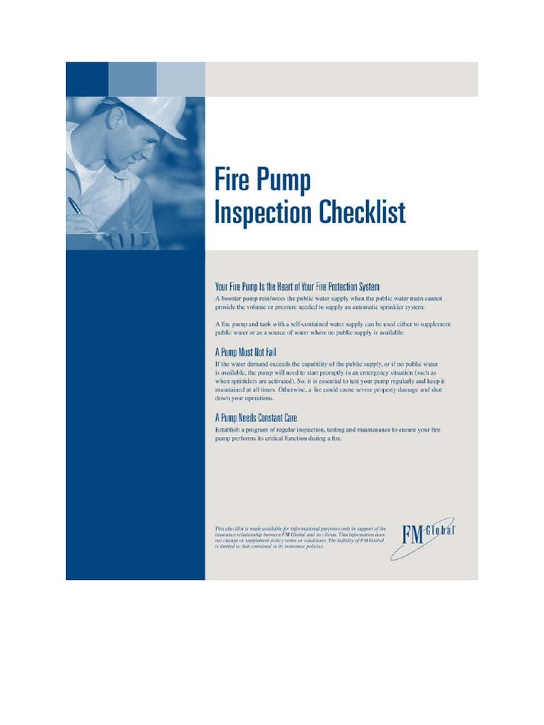 Fire Pump Maintenance Checklist | PDF