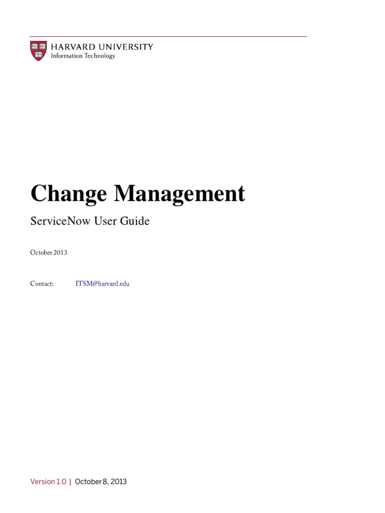 Change Management: Servicenow User Guide | PDF | Risk | Information ...