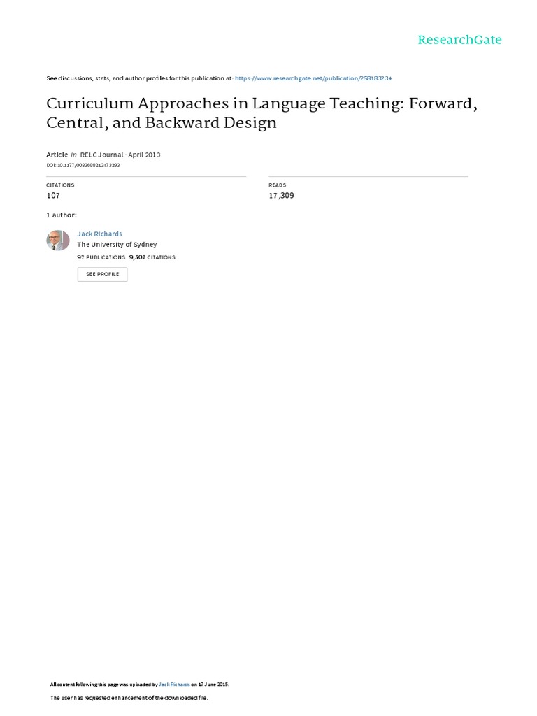 Curriculum Approaches in Language Teaching Forward | PDF | Curriculum ...