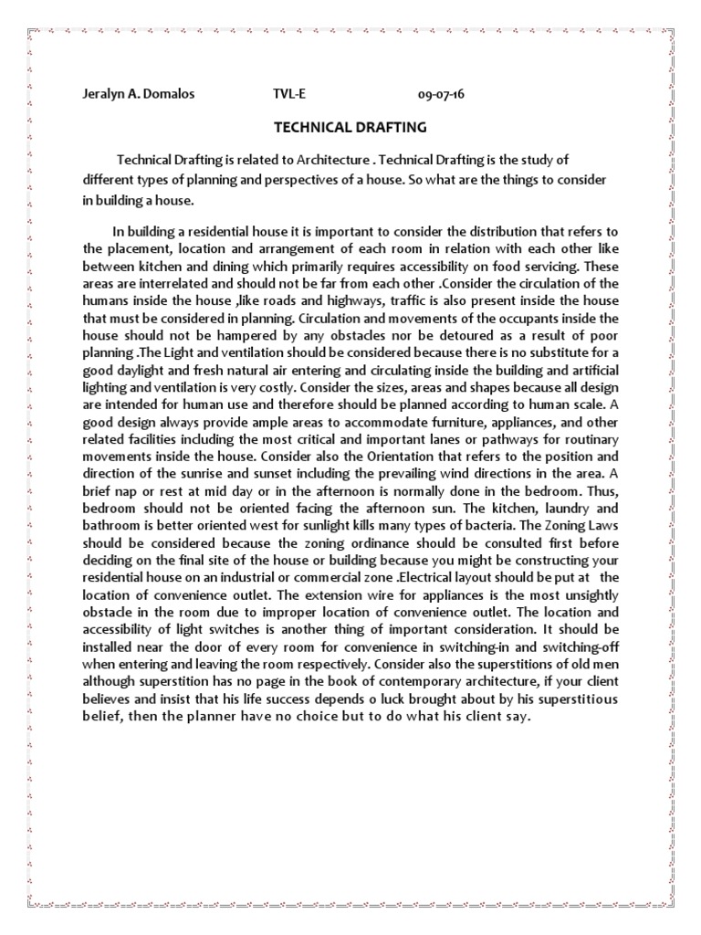 Technical Drafting: Jeralyn A. Domalos Tvl-E 09-07-16 | PDF | Kitchen ...