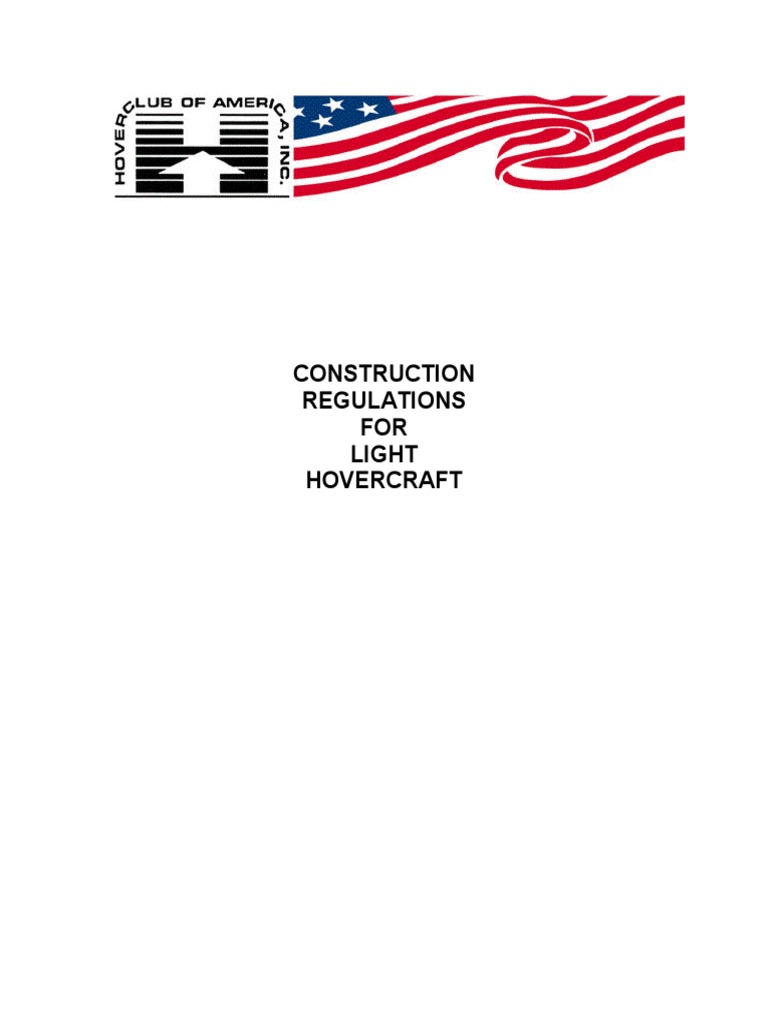 Construction Regulations For Light Hovercraft | PDF | Buoyancy | Vehicles