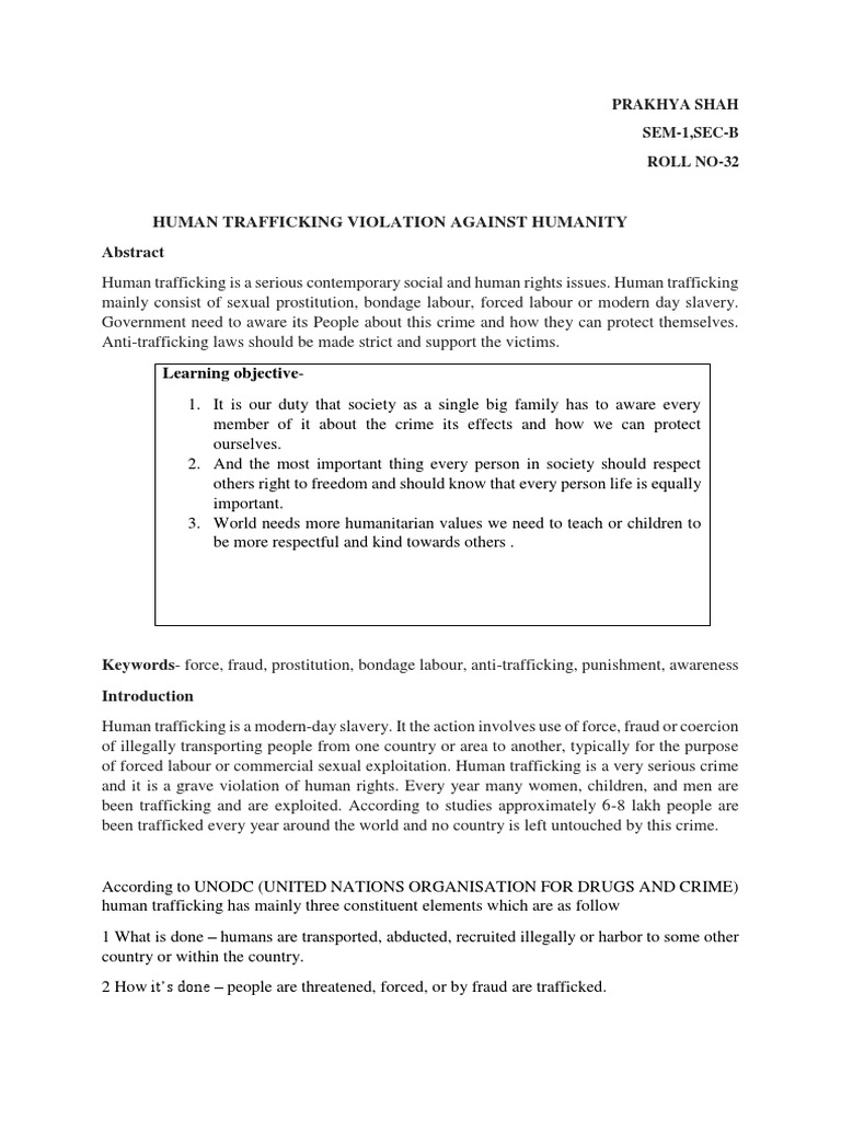 Human Trafficking | PDF | Human Trafficking | Organized Crime Activity