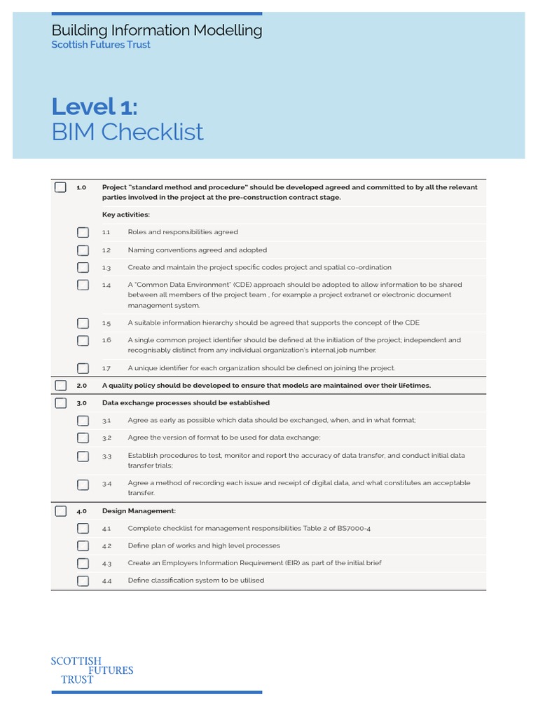 BIM L1 Checklist | PDF