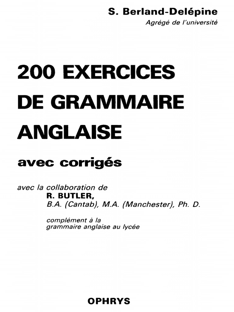 200 Exercices de Grammaire Anglaise PDF | PDF