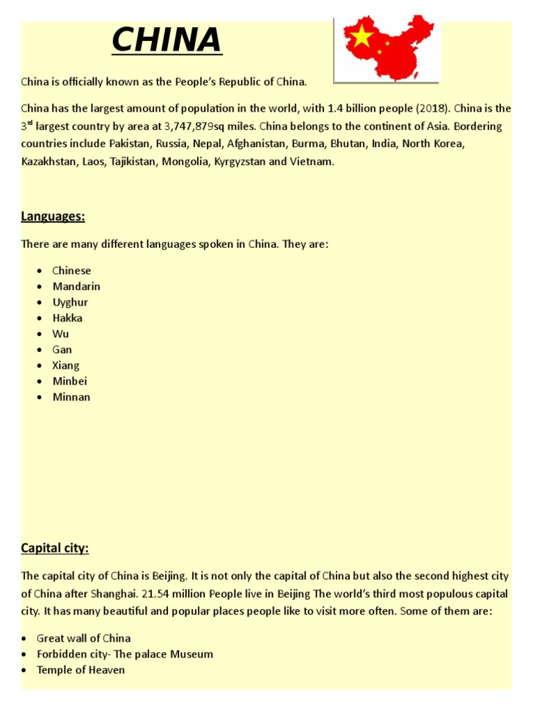China: Population, Language, and Cities | PDF