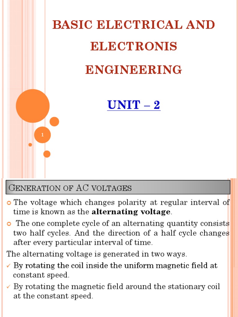 BEEE Unit-2 | PDF | Root Mean Square | Electric Motor