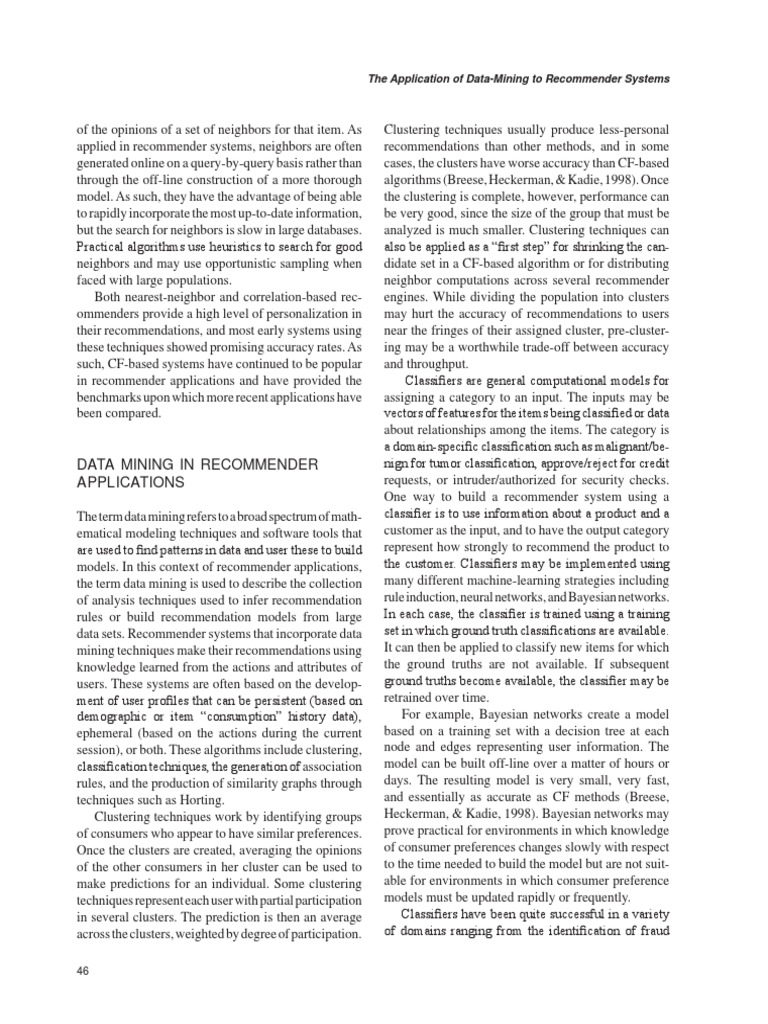Data Mining in Recommender | PDF | Statistical Classification | Cluster Analysis