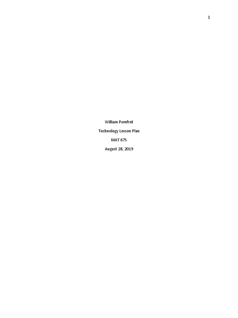 Technology Lesson Plan Part 2 | PDF | Multiplication | Homework