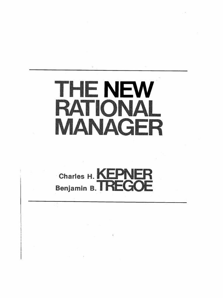 The New Rational Manager KT | PDF | Decision Making | Thought