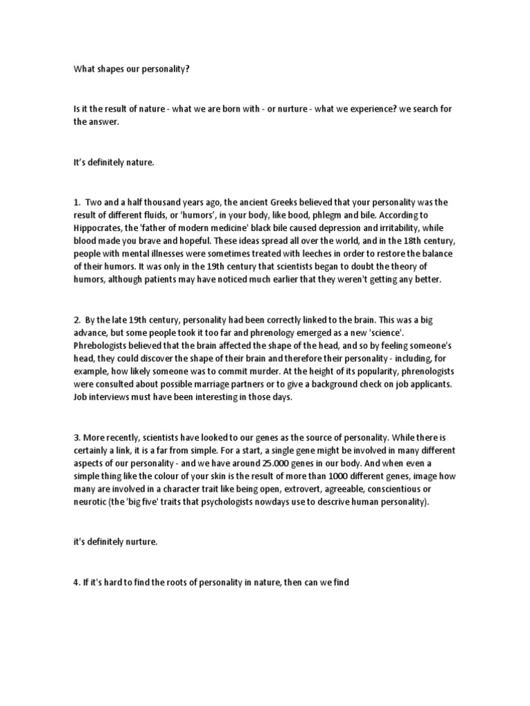 What Shapes Our Personality | PDF | Science & Mathematics