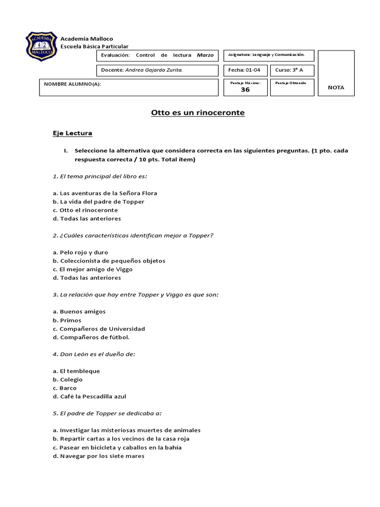 Otto Es Un Rinoceronte | PDF