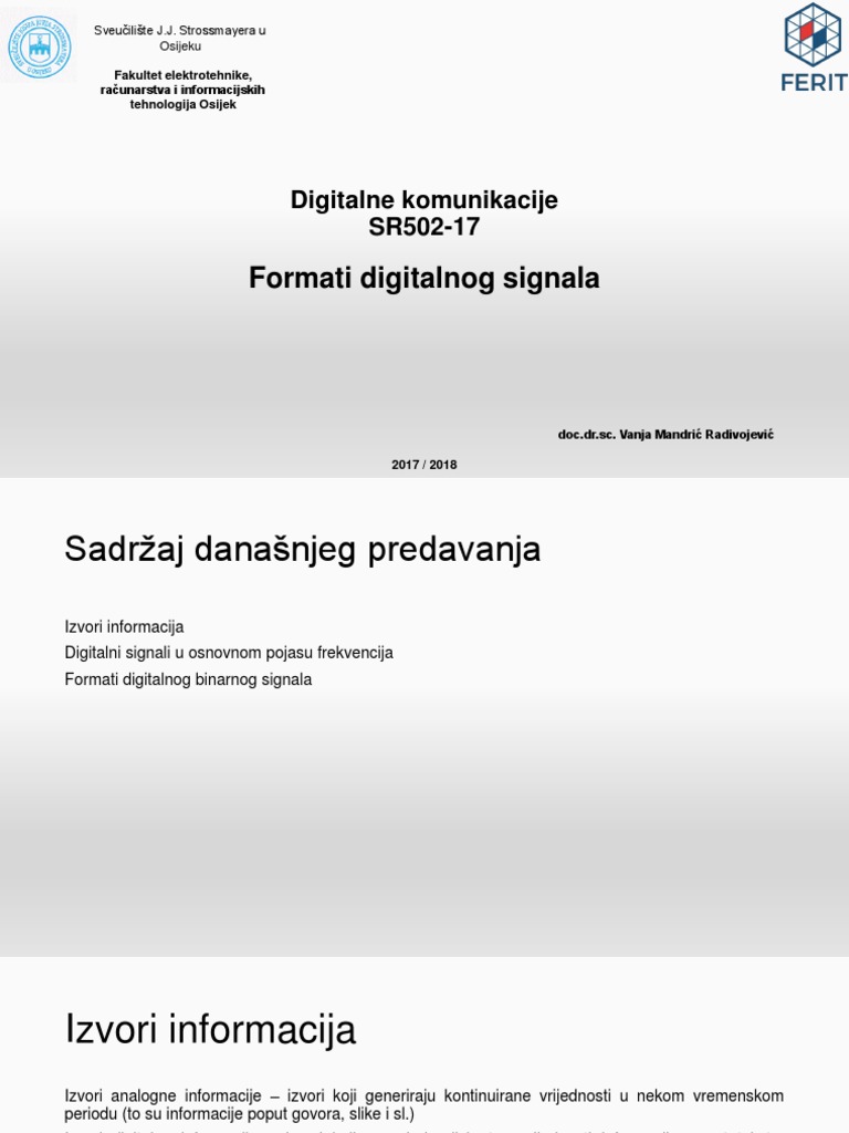 4 Formati Digitalnih Signala | PDF