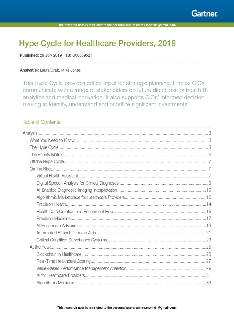 Hype Cycle | PDF | Medical Imaging | Health Care