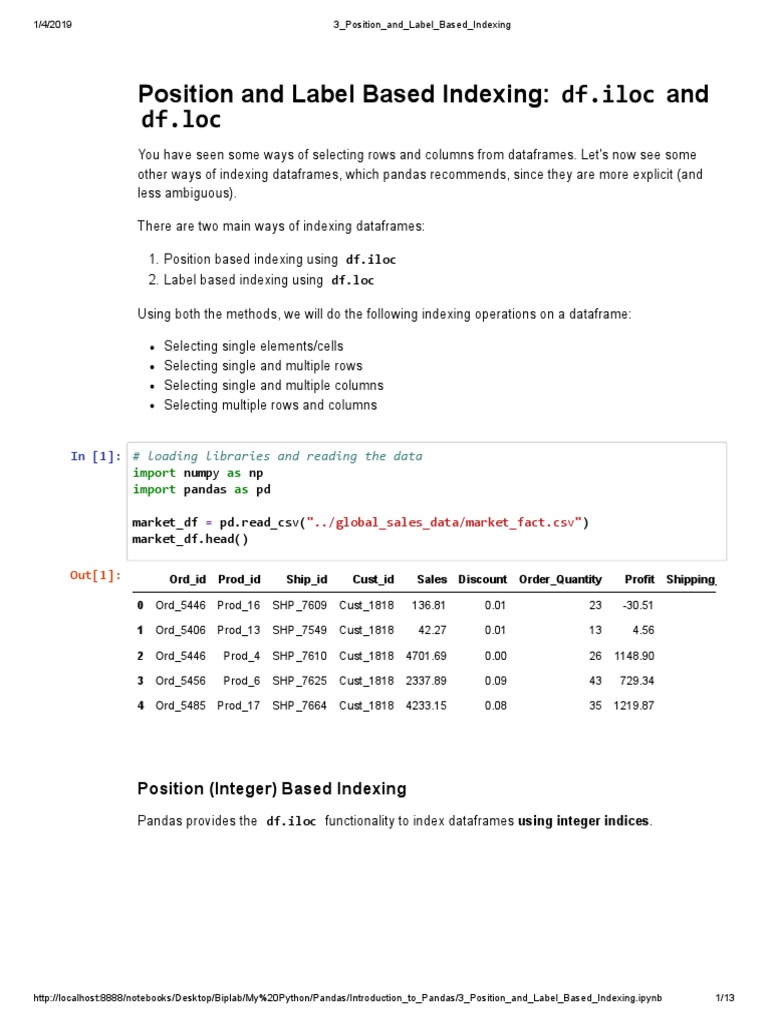 3 Position and Label Based Indexing | PDF | Array Data Type | Boolean Data Type