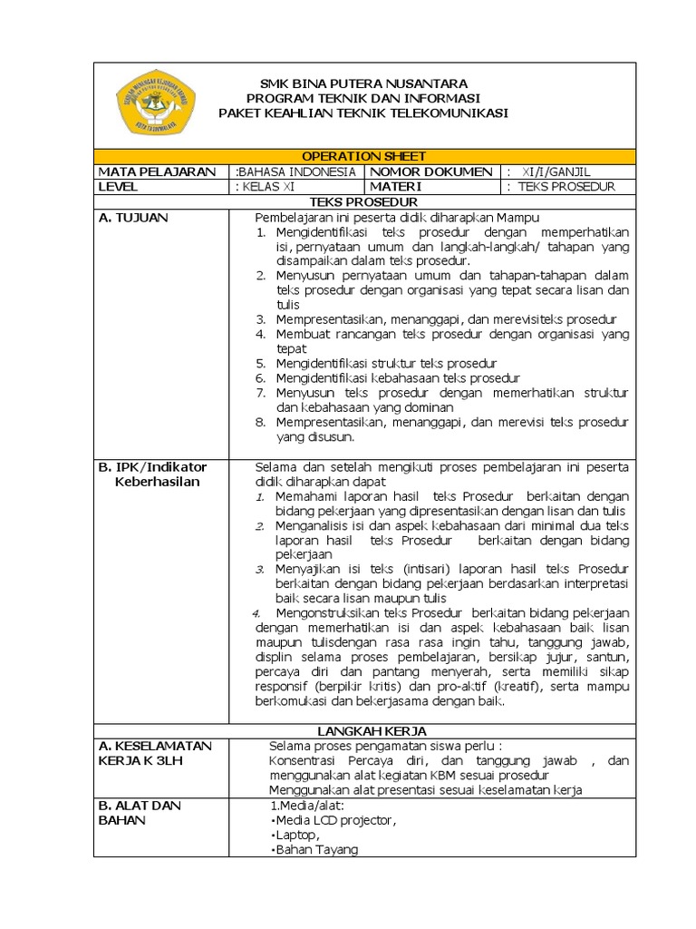 Operation Sheet | PDF