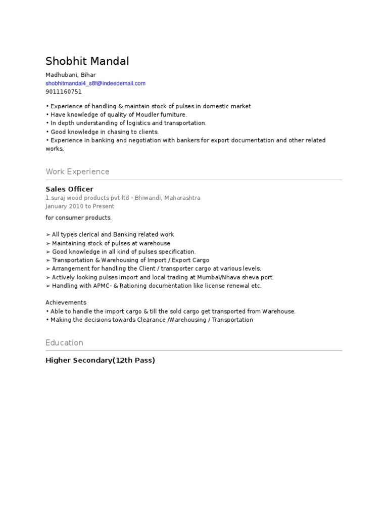 Resumes Hob Hitman Dal | PDF
