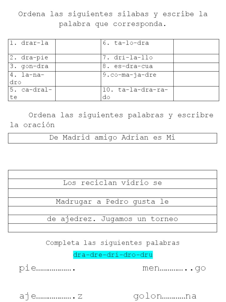 Dra Dre Dri Dro Dru | PDF