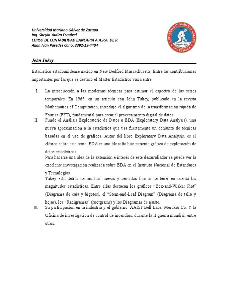 Biografía de John Tukey | PDF