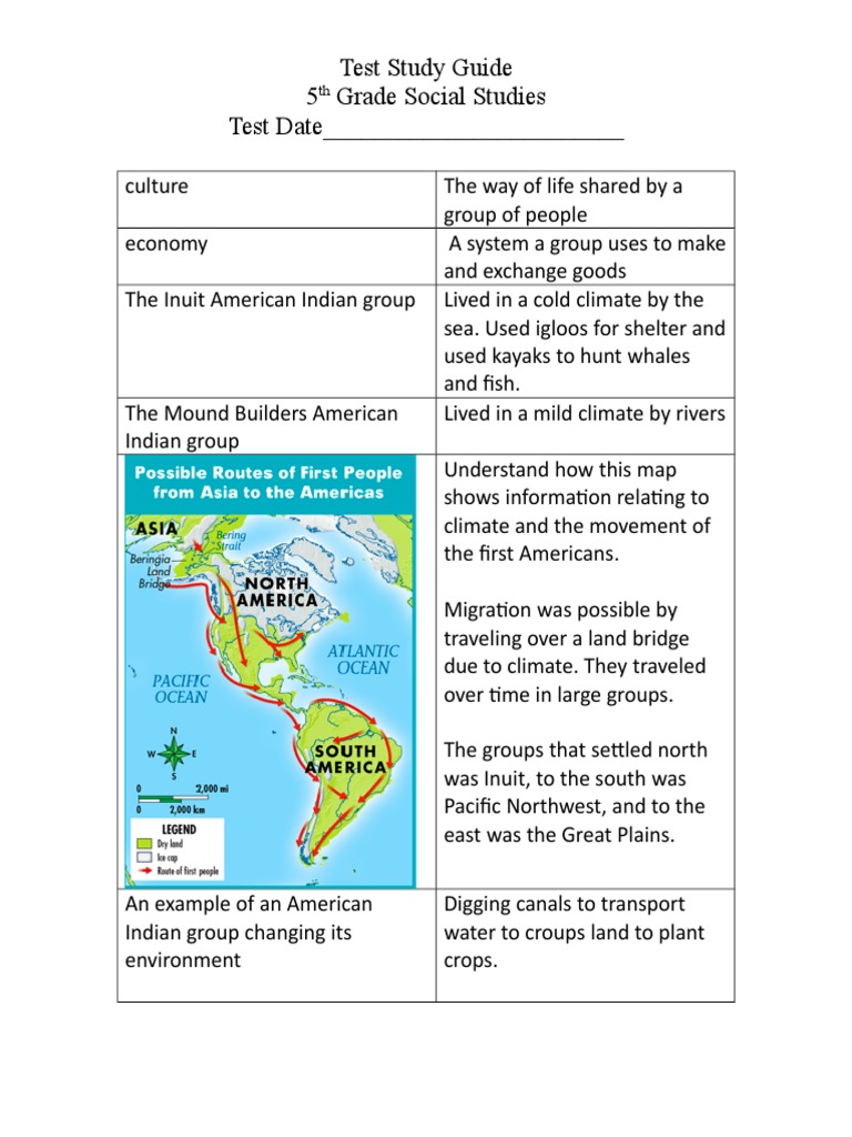 CH 1 Test Review Social Studies | PDF | Native Americans In The United ...