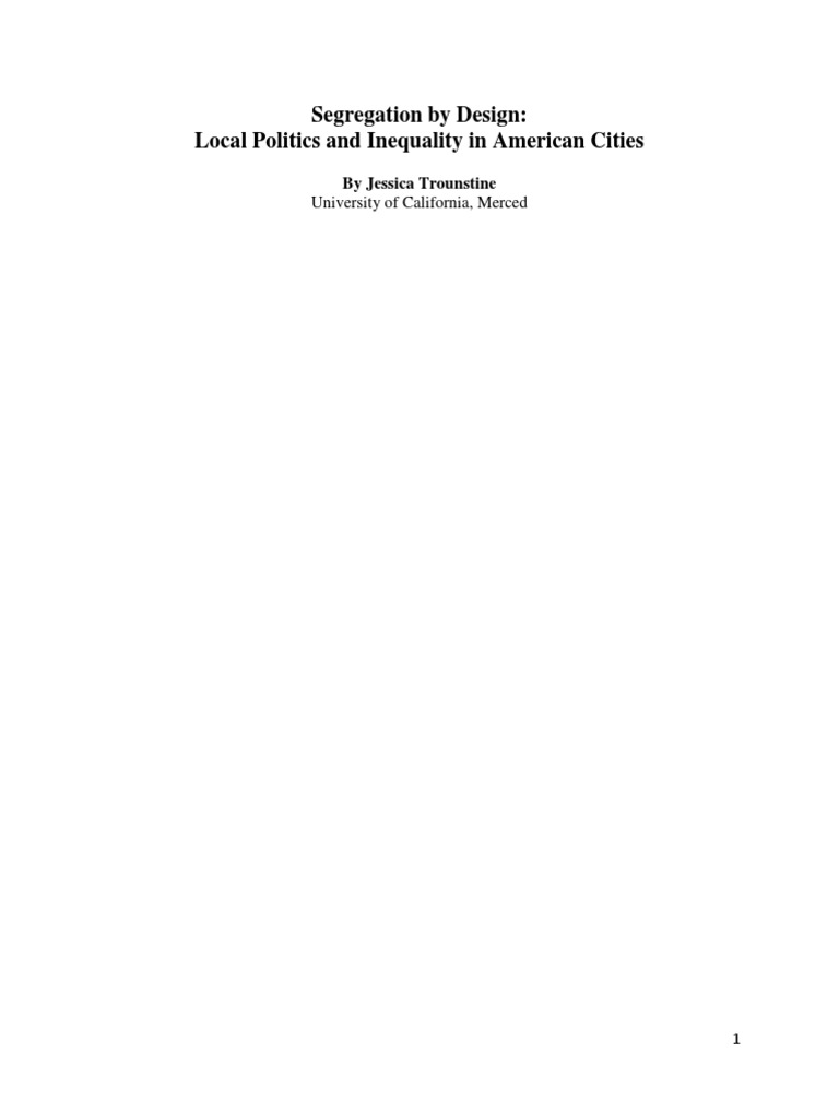 Segregation by Design | PDF | Racial Segregation In The United States ...