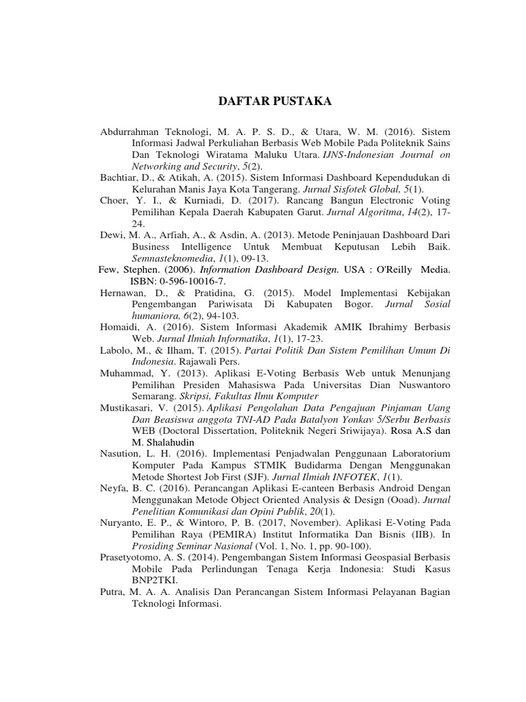Daftar Pustaka: Few, Stephen. (2006) - Information Dashboard Design ...