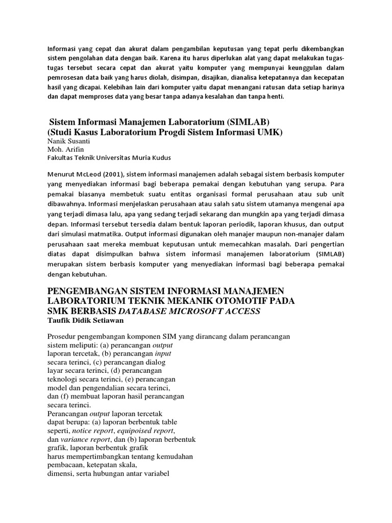 Pengembangan SIMLAB untuk Laboratorium | PDF | Komputer