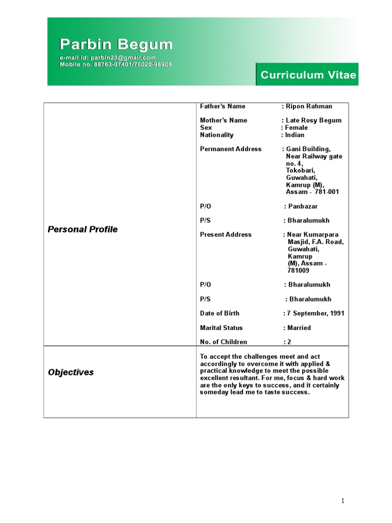 CV PDF | PDF | Behavior Modification | Cognition