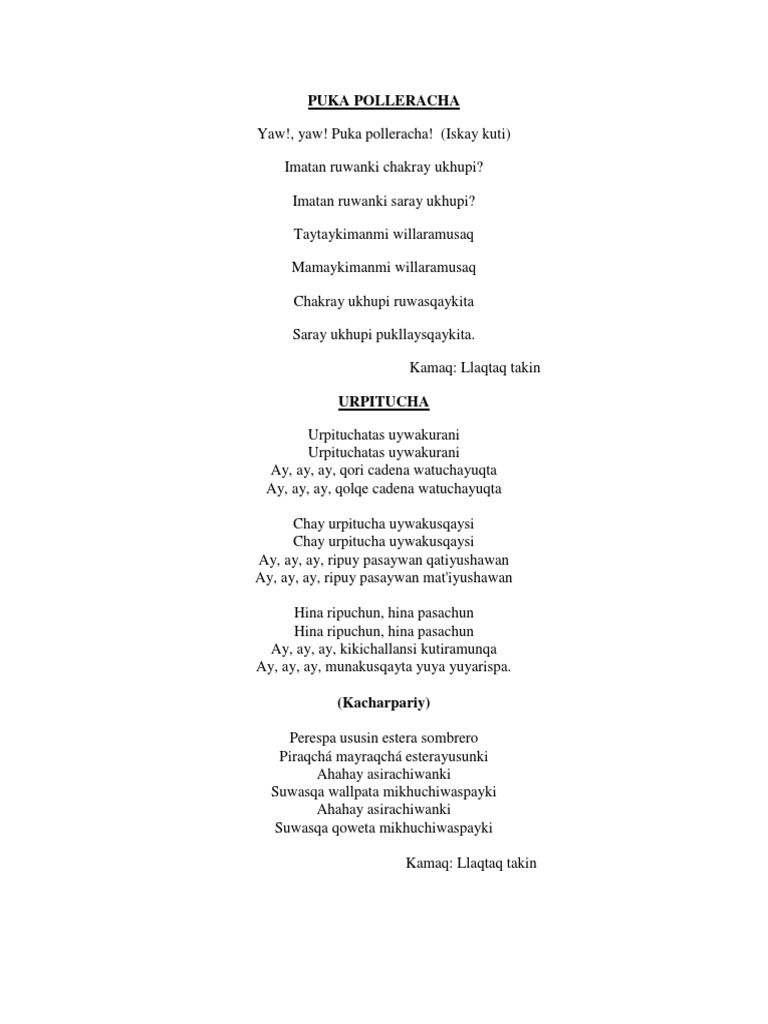 Canciones Quechuas | PDF