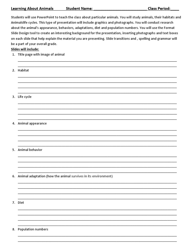 Power Point Animals Pdf Microsoft Power Point Graphics