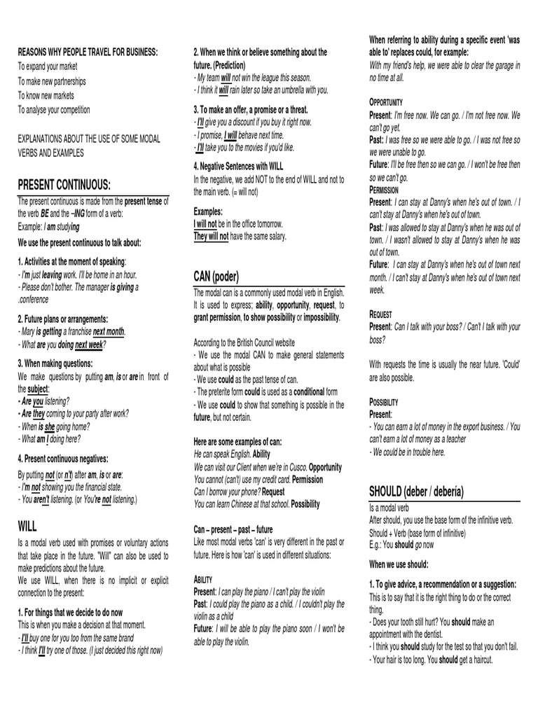 Triptico Ingles | PDF | Syntax | Grammar