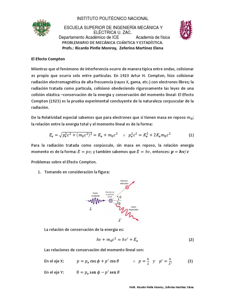 El Efecto Compton | PDF | Electrón | Fotón