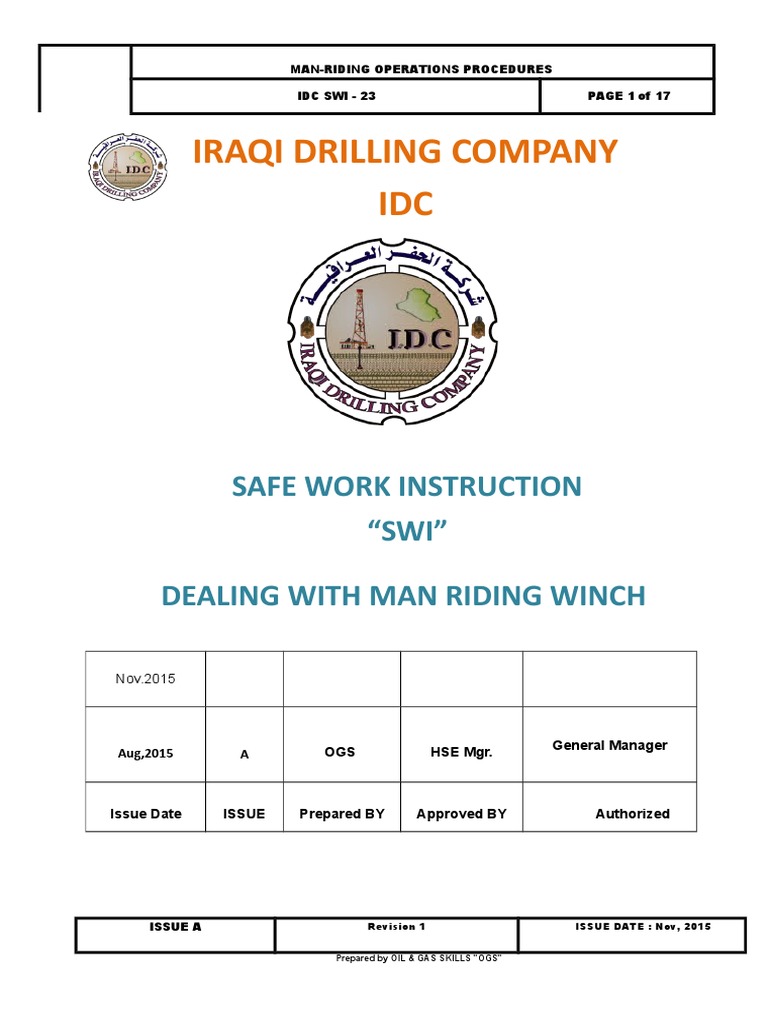 23 - Man Riding Procedure | PDF | Safety | Elevator