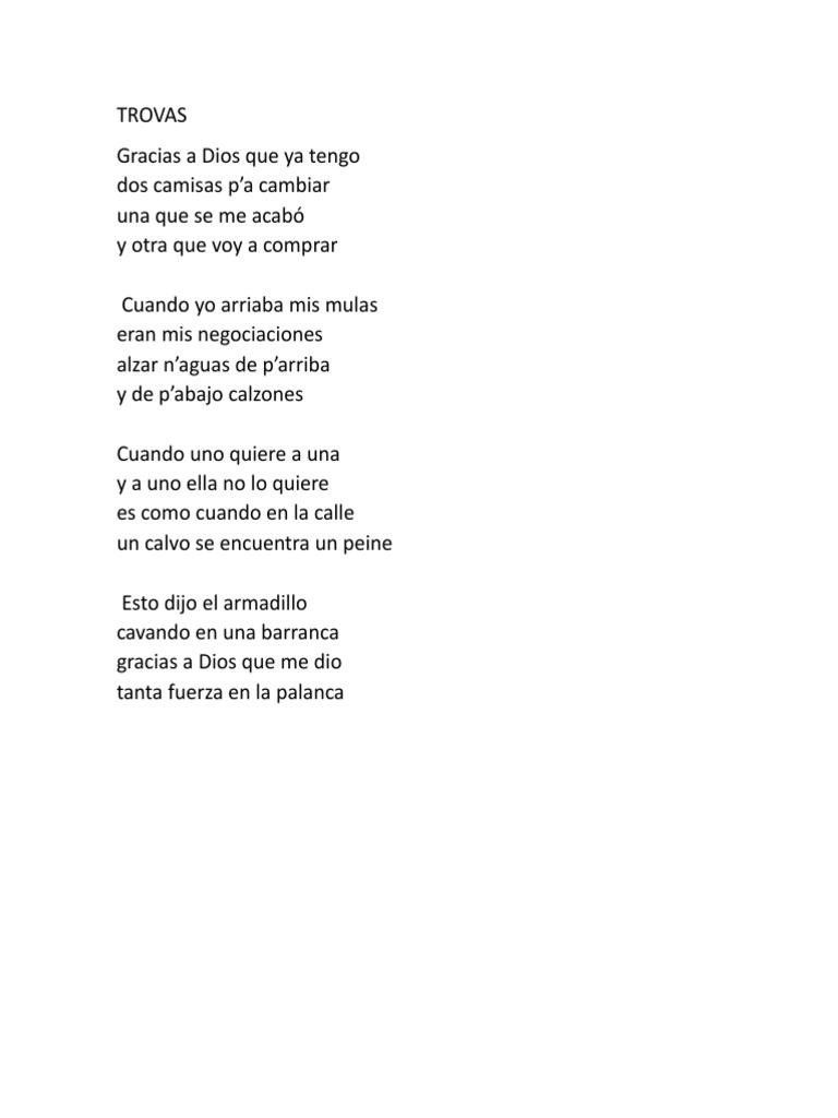 Ejemplos de Trovas | PDF