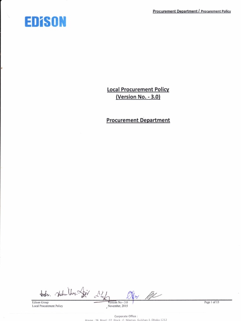 Local Procurement Policy PDF | PDF | Procurement | Capital Expenditure