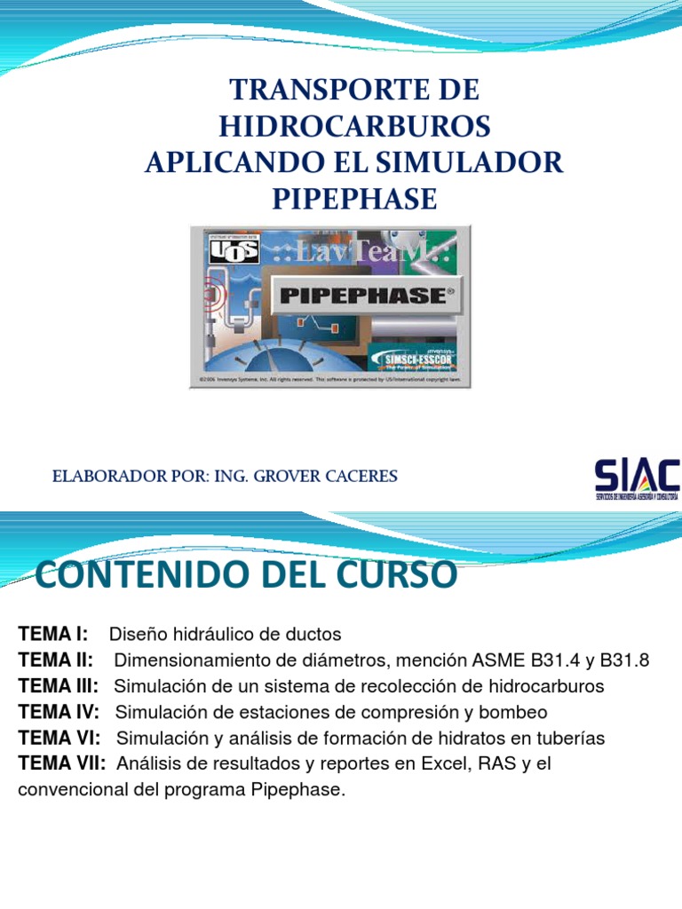 Curso Pipephase Transporte de Hidrocarburos Sfotos | Descargar gratis ...