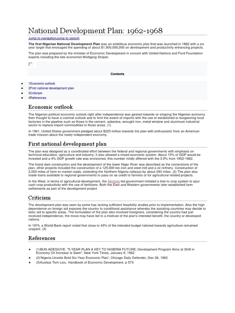 EAP 204 1 National Development Plan | PDF | Economic Development | Nigeria
