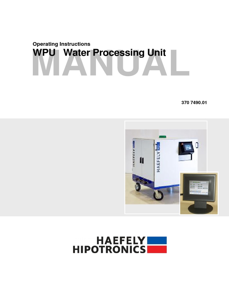 Manual: WPU Water Processing Unit | PDF | Electrical Connector | Power ...