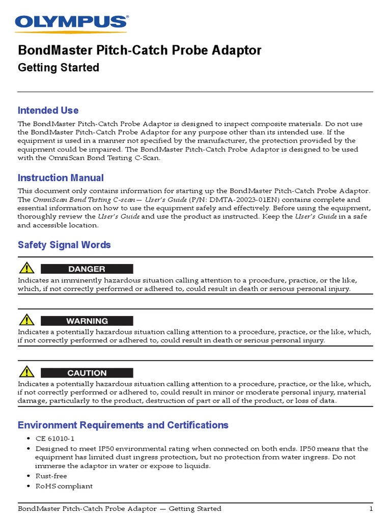 Bondmaster Pitch-Catch Probe Adaptor: Getting Started | PDF | Bandwidth ...