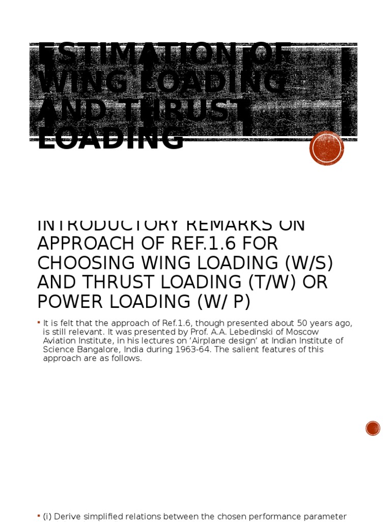 Estimation of Wing Loading and Thrust Loading | PDF | Airplane | Flap ...