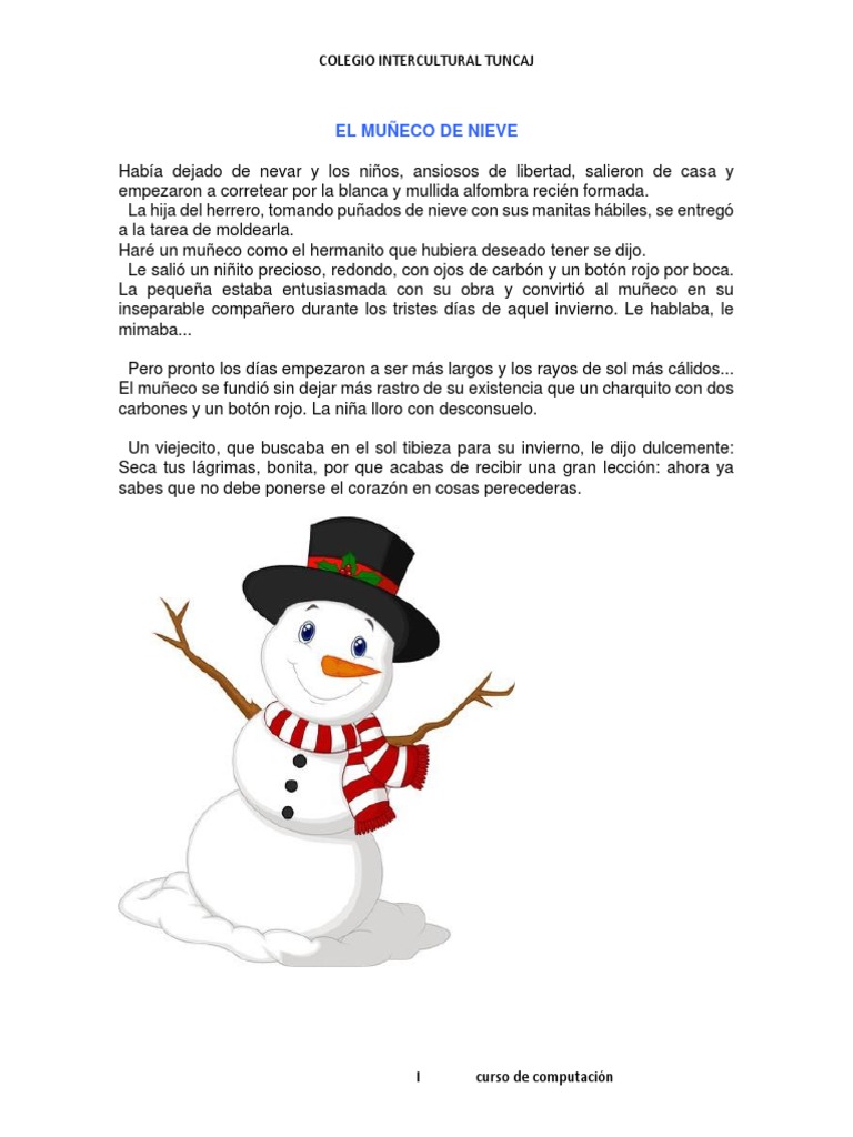 El muñeco de nieve: una lección de vida | PDF