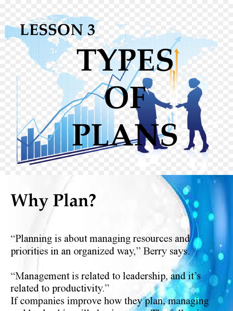 Lesson 3: Types OF Plans | PDF | Goal | Strategic Planning