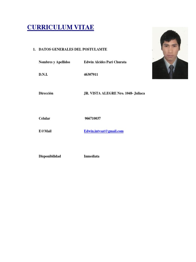 Curriculum Vitae Edwin | PDF