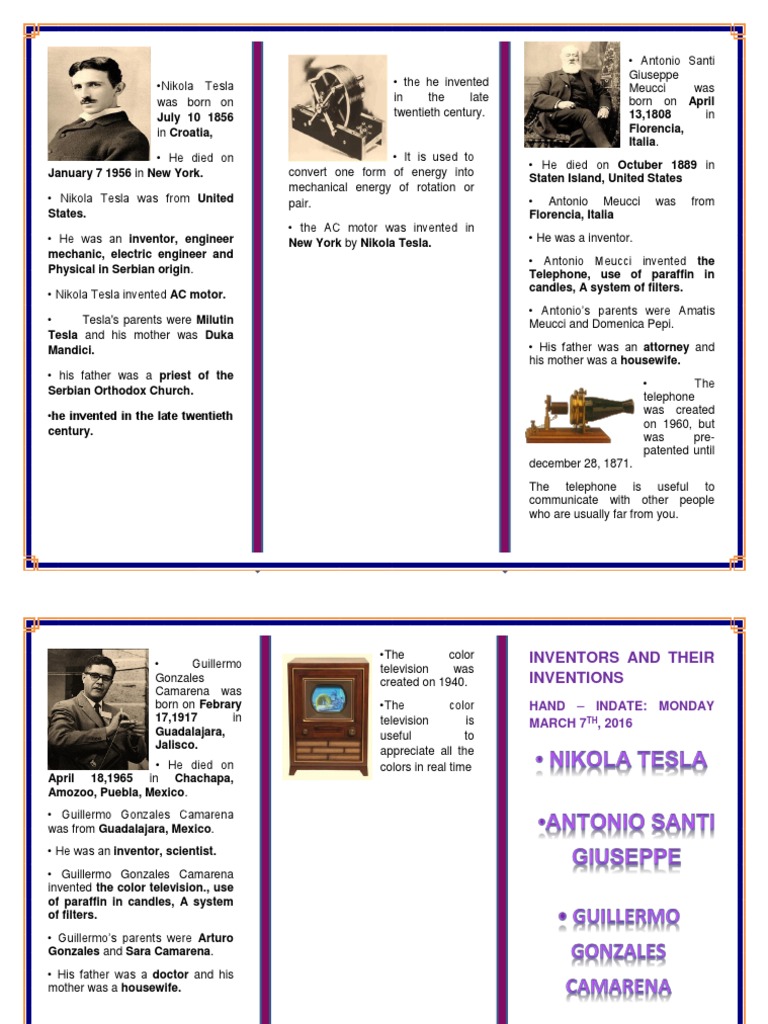 Triptico Ingles | PDF | Nikola Tesla | Electrical Engineering