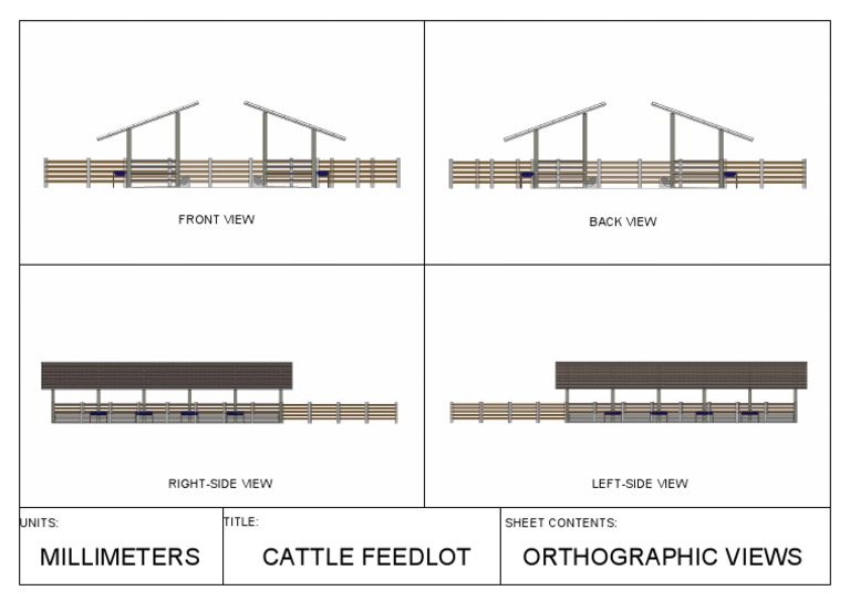 Cattle Feedlot Orthographic Views | PDF