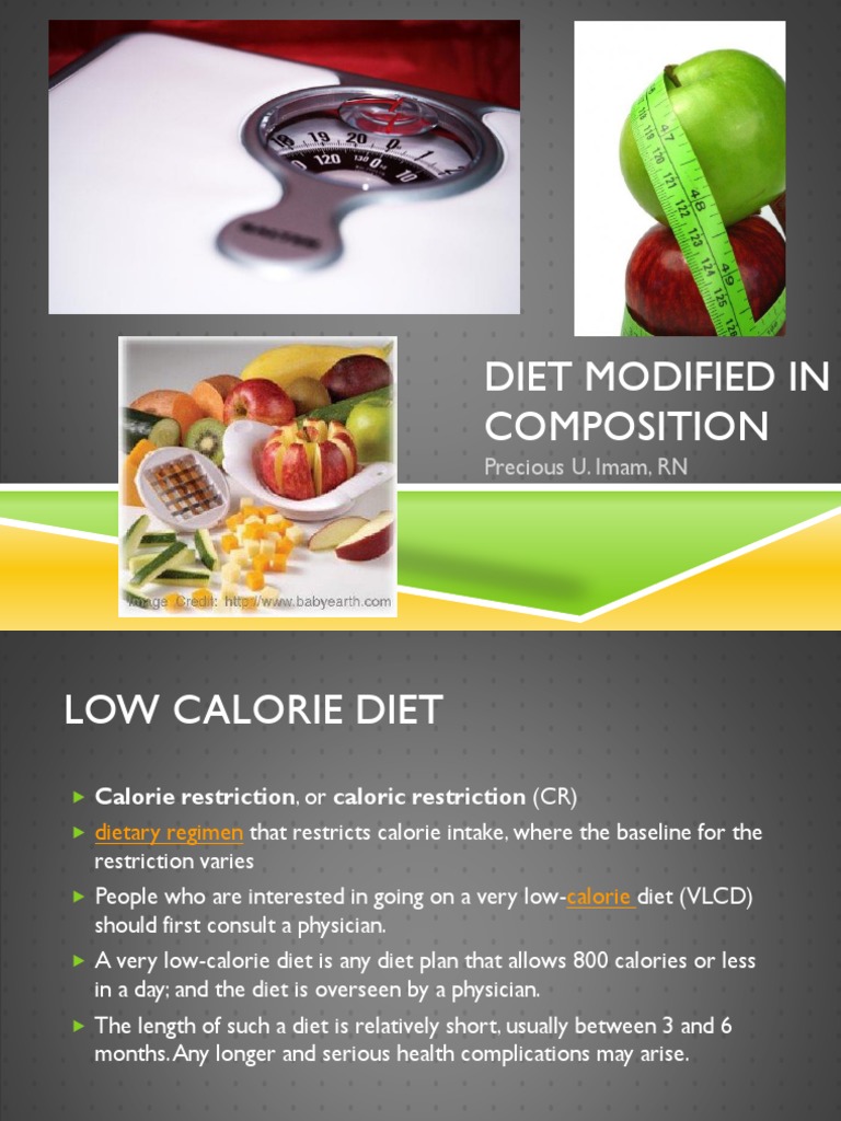 Diet Modified in Composition | PDF | Calorie Restriction | Low ...