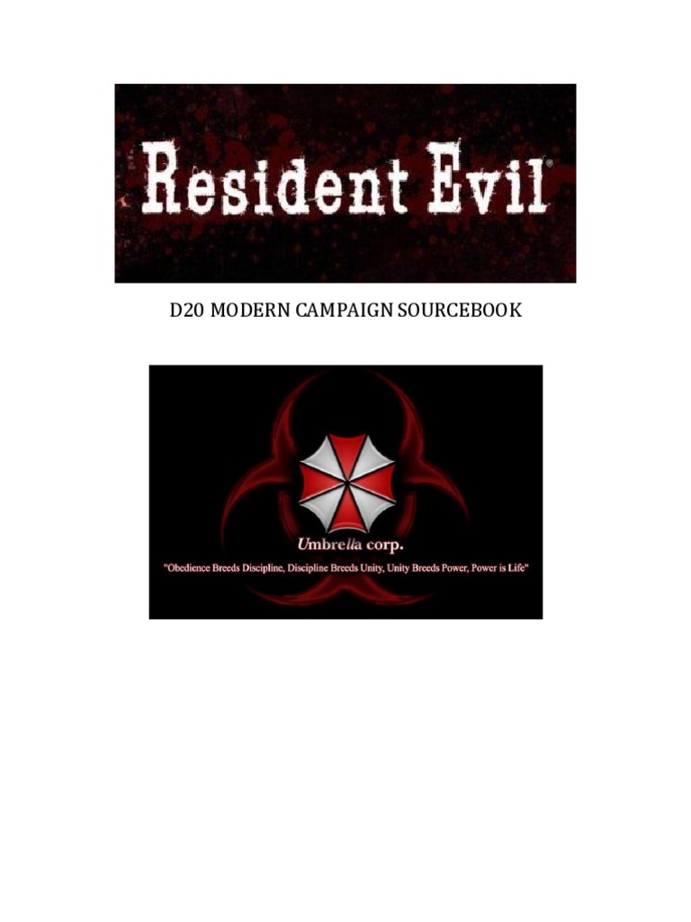 Resident Evil D20 Modern Sourcebook | PDF | Grappling | Shotgun